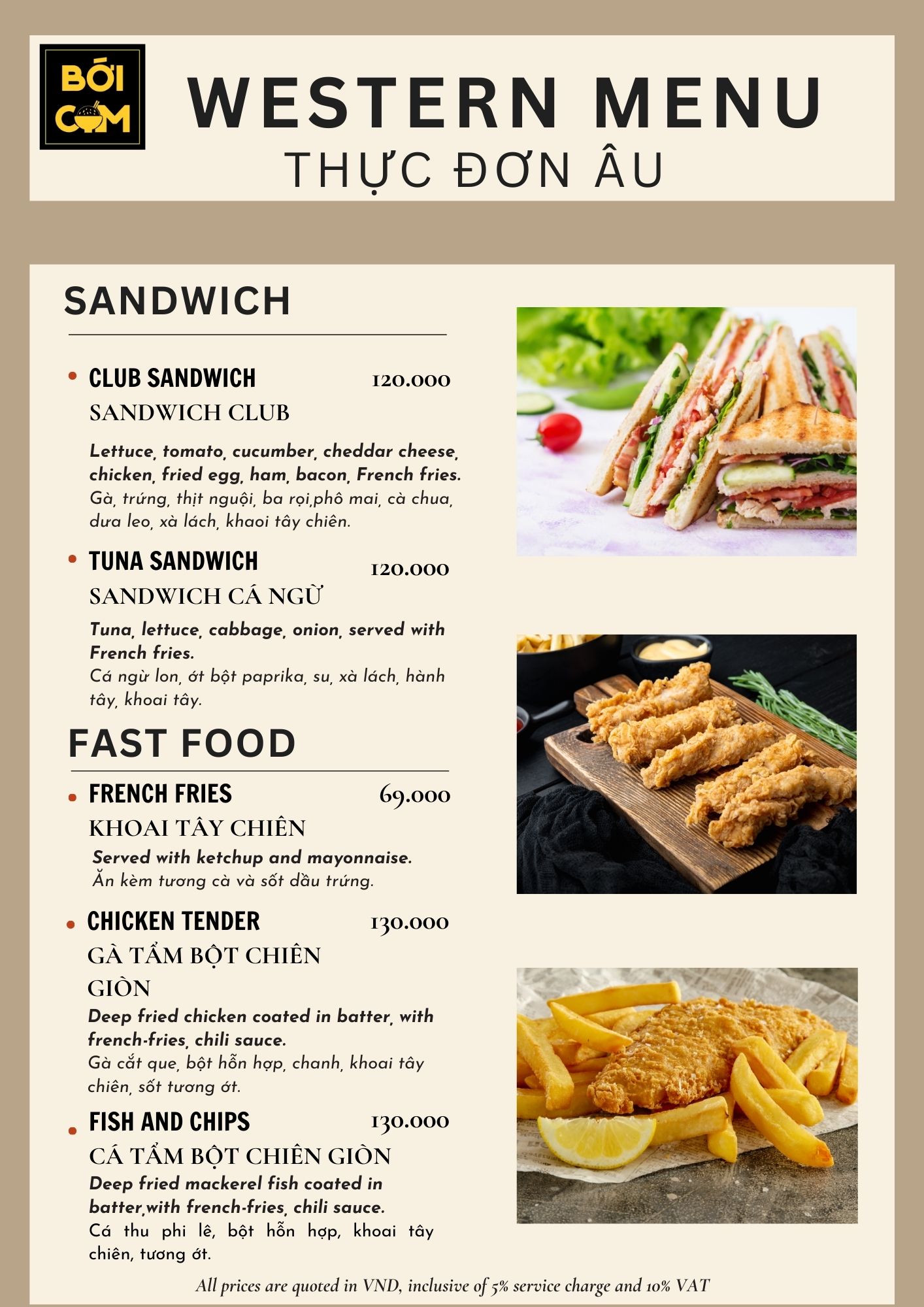 Our Menu – Bới Cơm Hoi An Restaurant & Cafe